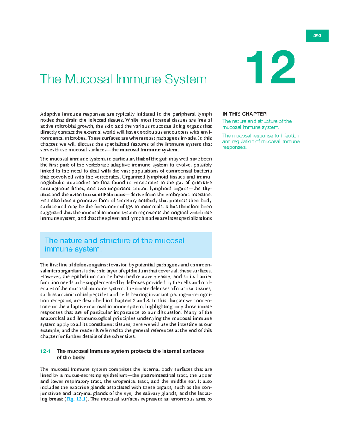 Janeway's Immunobiology 9th Edition: Chapter 12 - The Mucosal Immune ...