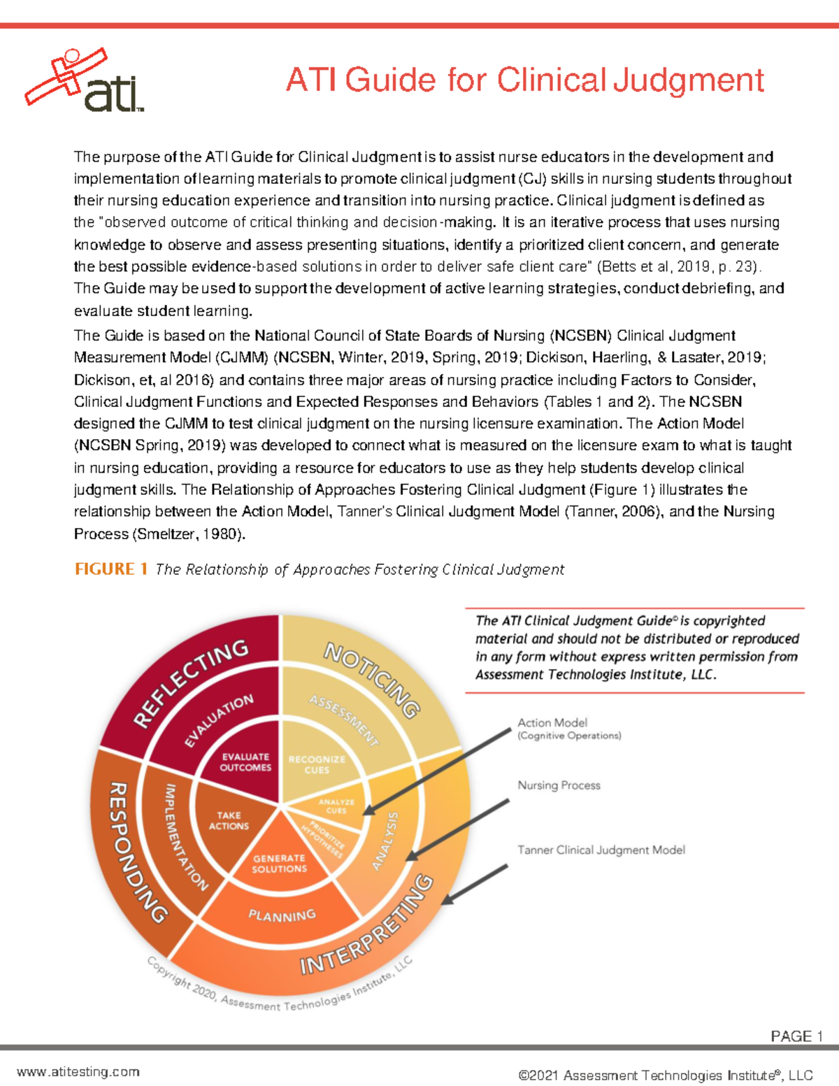 ATI Clinical Judgment Support Guide for Nursing Educators - Studocu