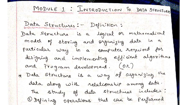 DS notes (full-Rakshna) - MODULE 1: INTRODUCTION To DATA STRUCTURES ...