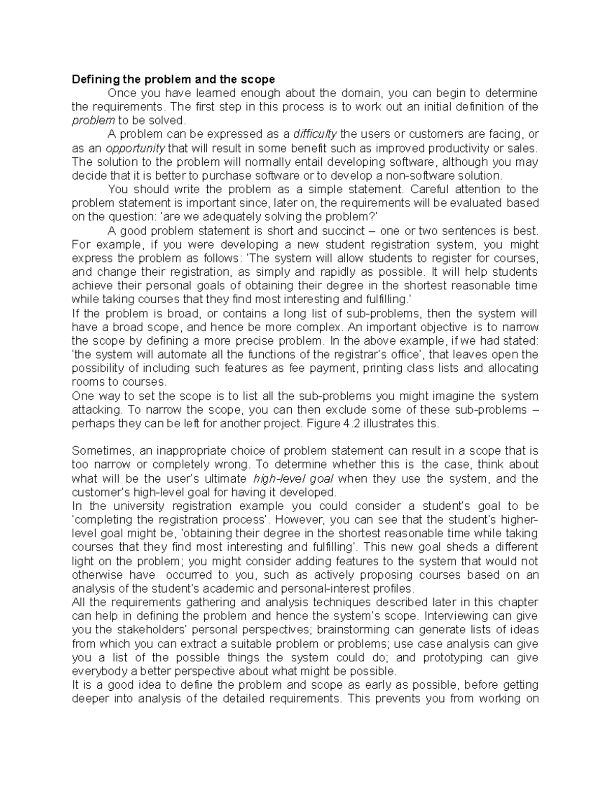 Defining the Problem and the Scope - Defining the problem and the scope ...