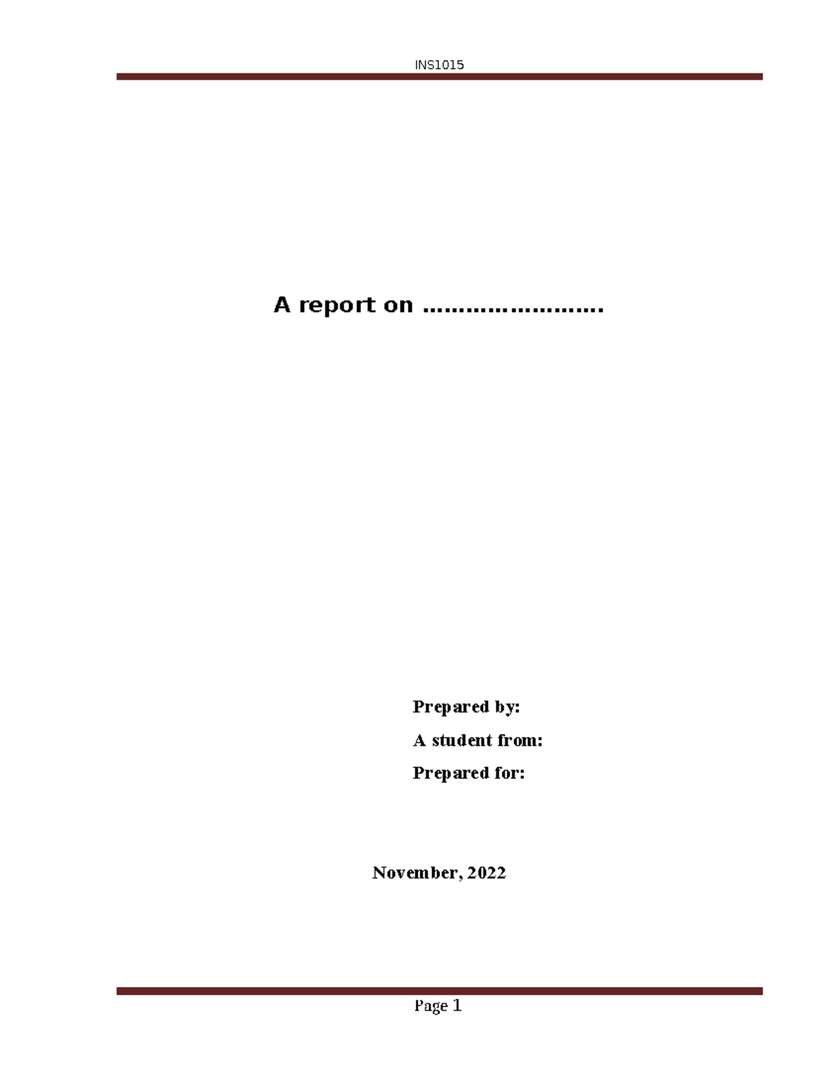 INS1015 Report Template: Structure and Guidelines for Students - Studocu