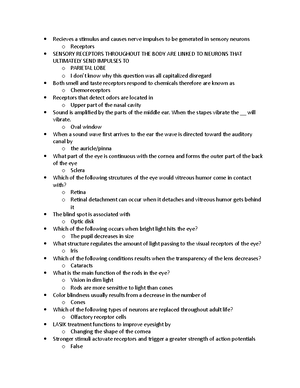 A+P Study Guide Exam 1 - Lecture notes Exam 1 - Chapter 1 An Overview ...