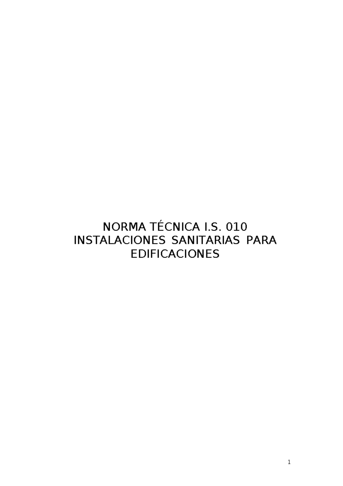 Norma Técnica I.S. 010: Diseño de Instalaciones Sanitarias en ...