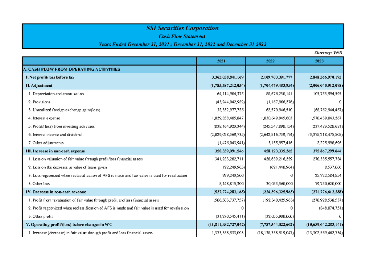 SSI Securities Corporation Cash Flow Statement Analysis (2021-2023 ...