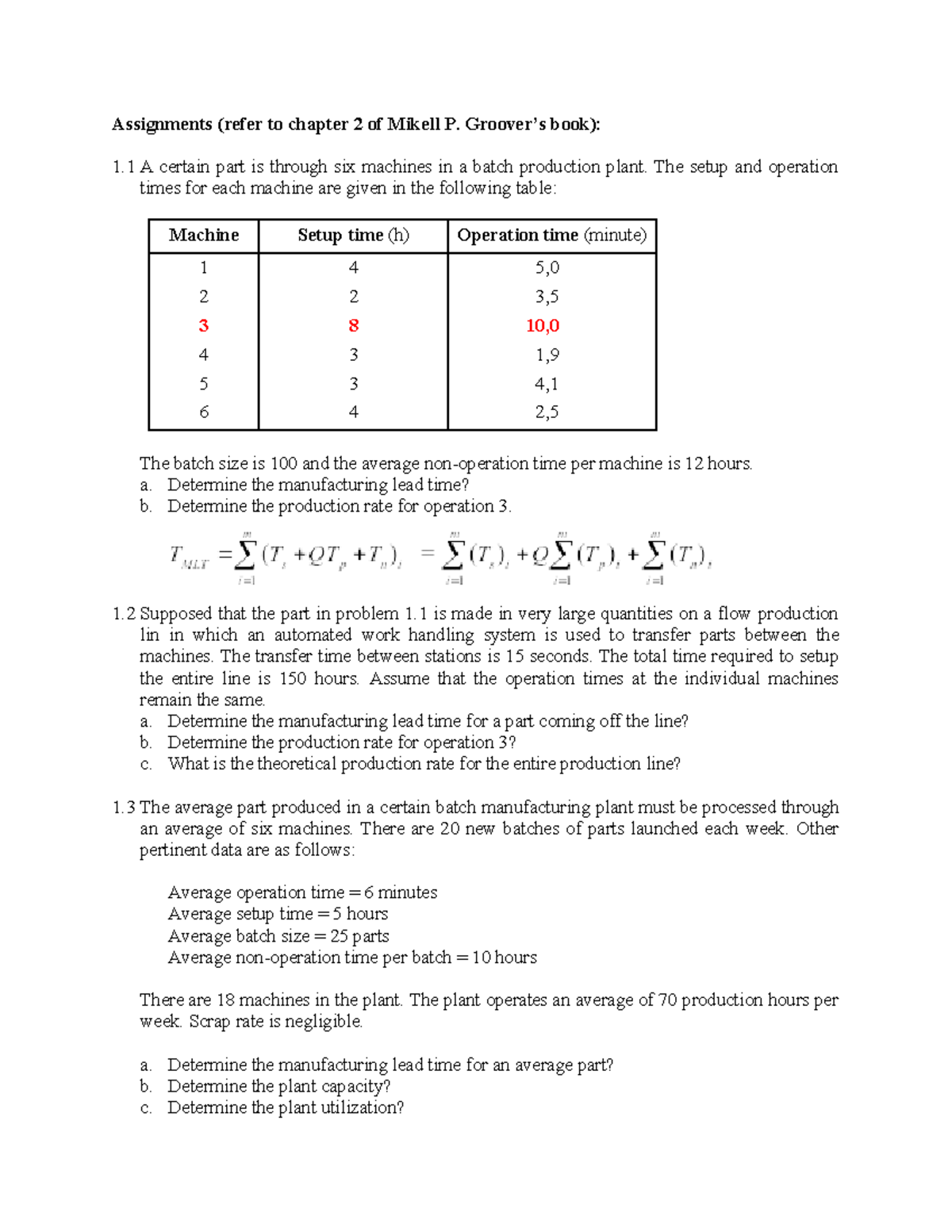 Assignments - a assignment for us - Assignments (refer to chapter 2 of ...