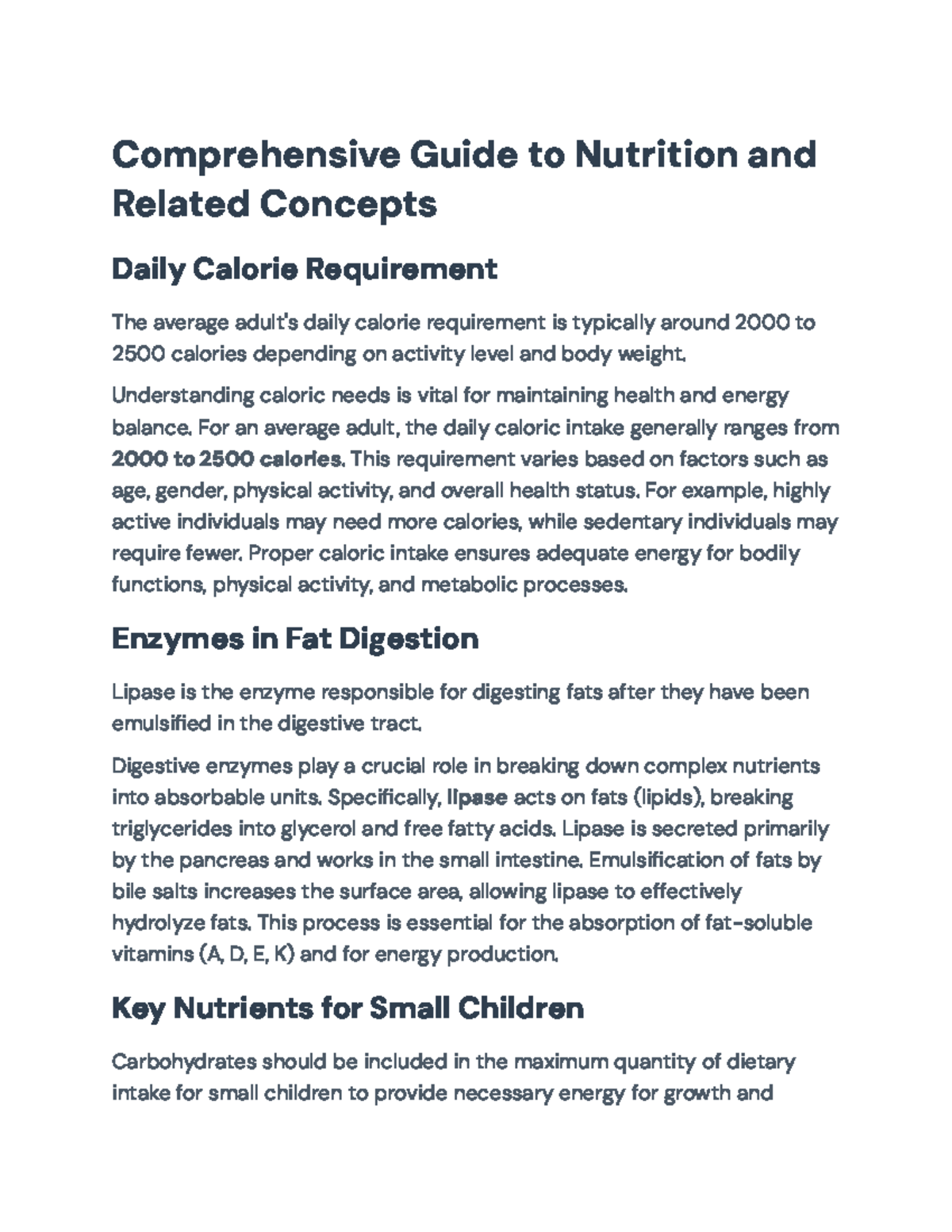Comprehensive Guide to Nutrition & Malnutrition Concepts (NUTR 101 ...