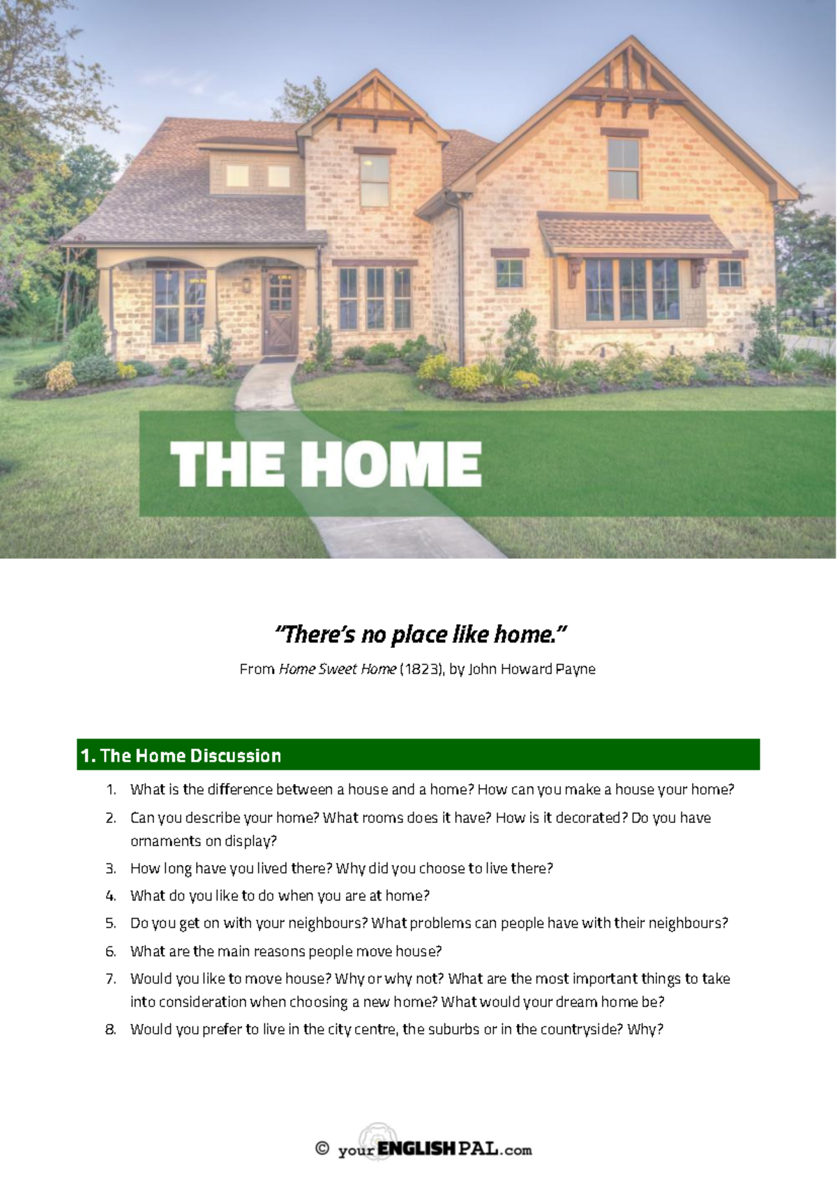 Home Sweet Home: Exploring the Concept of Home (ENG 101) - Studocu