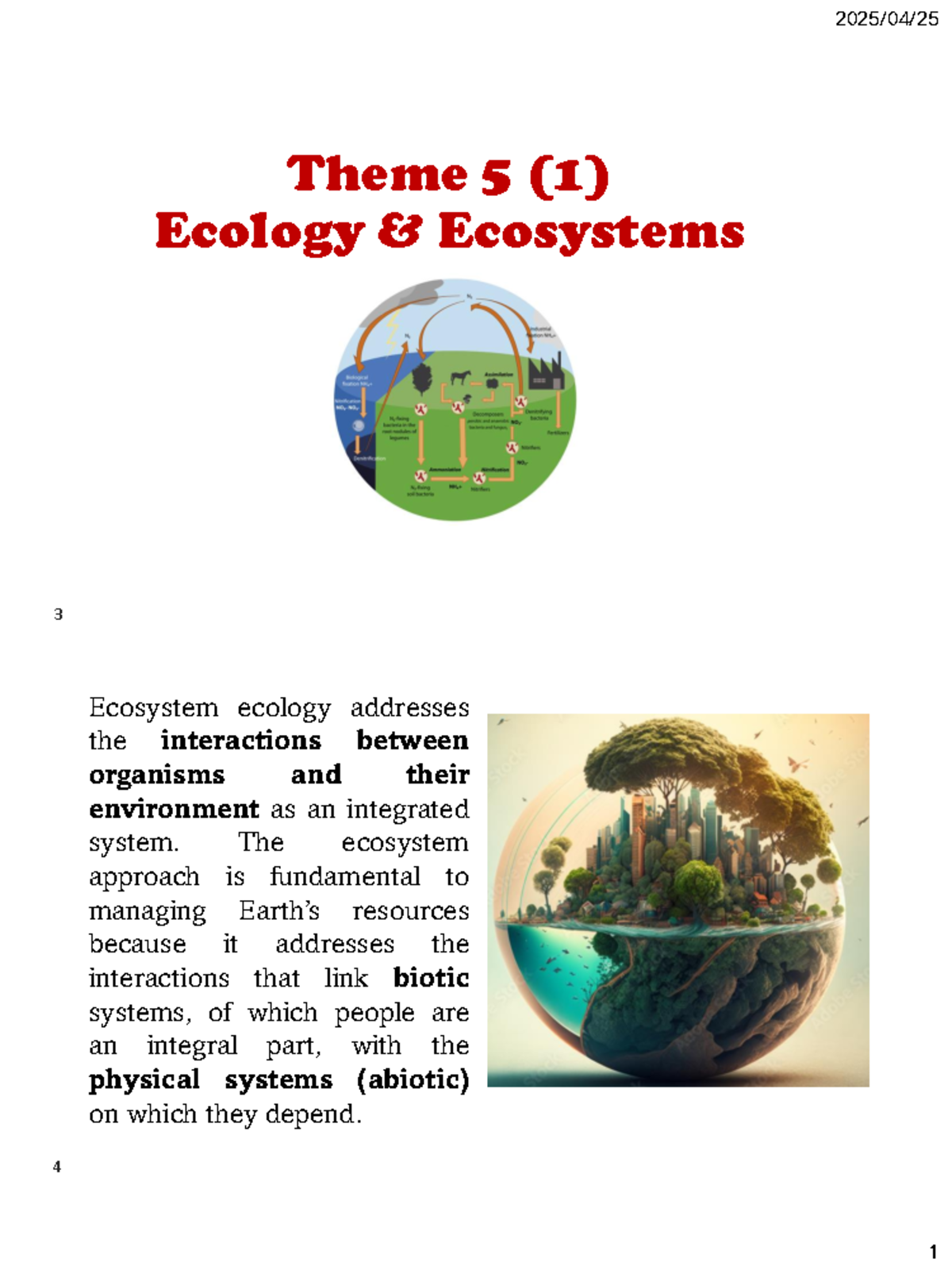 ECO 101: Ecosystem Ecology & Human Impact - Services & Changes Analysis ...