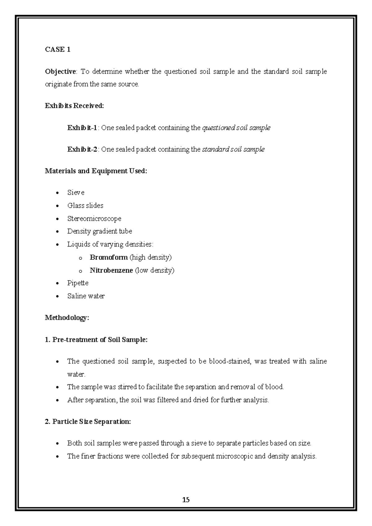 Forensic Analysis of Soil, Footprints, and Bumper Damage - Doc1 Lecture ...