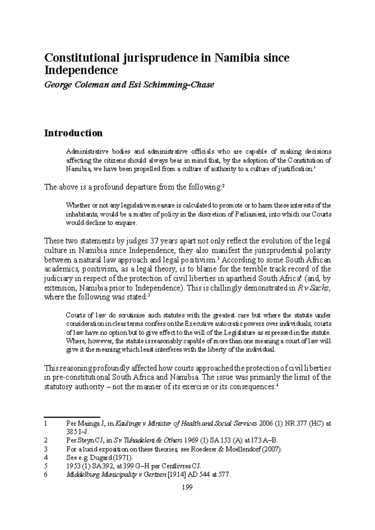 Admin - Lecture Notes 7: Constitutional Jurisprudence in Namibia Post ...