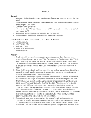 Canadian History - Grade: 11 - High School - Canada - Studocu