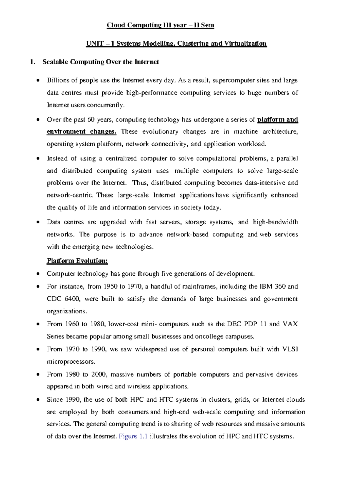 Cloud Computing II Sem: Systems Modelling, Clustering & Virtualization - Studocu