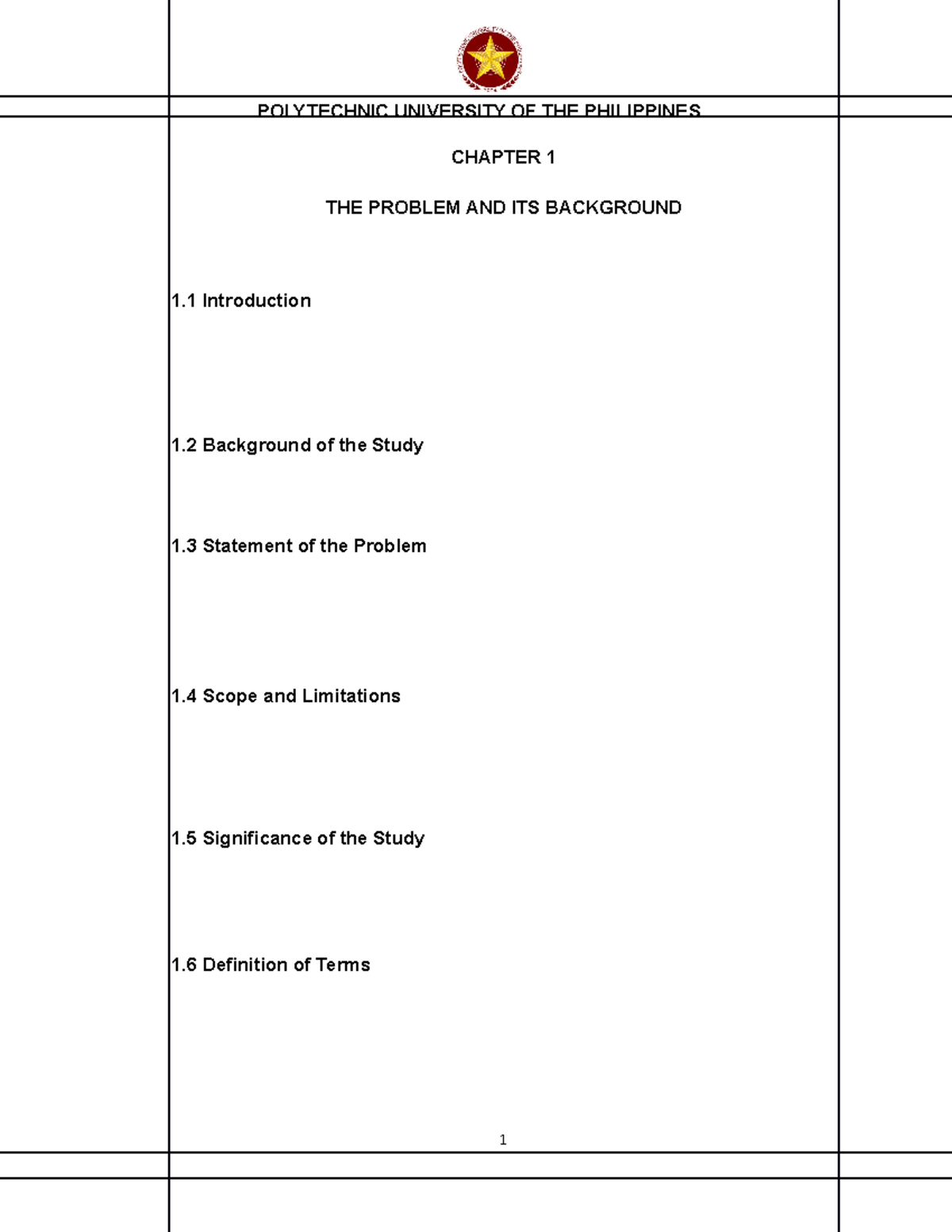 PUP-Research-Template - CHAPTER 1 THE PROBLEM AND ITS BACKGROUND 1 ...