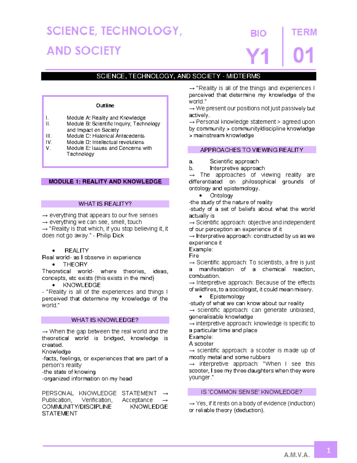 STS 101: Science, Technology, and Society Midterms Study Guide - Studocu