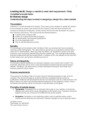 Ali Hassan Unit 6- Learning Aim B C Assignment Website Development Assignment 2 - Pearson BTEC ...