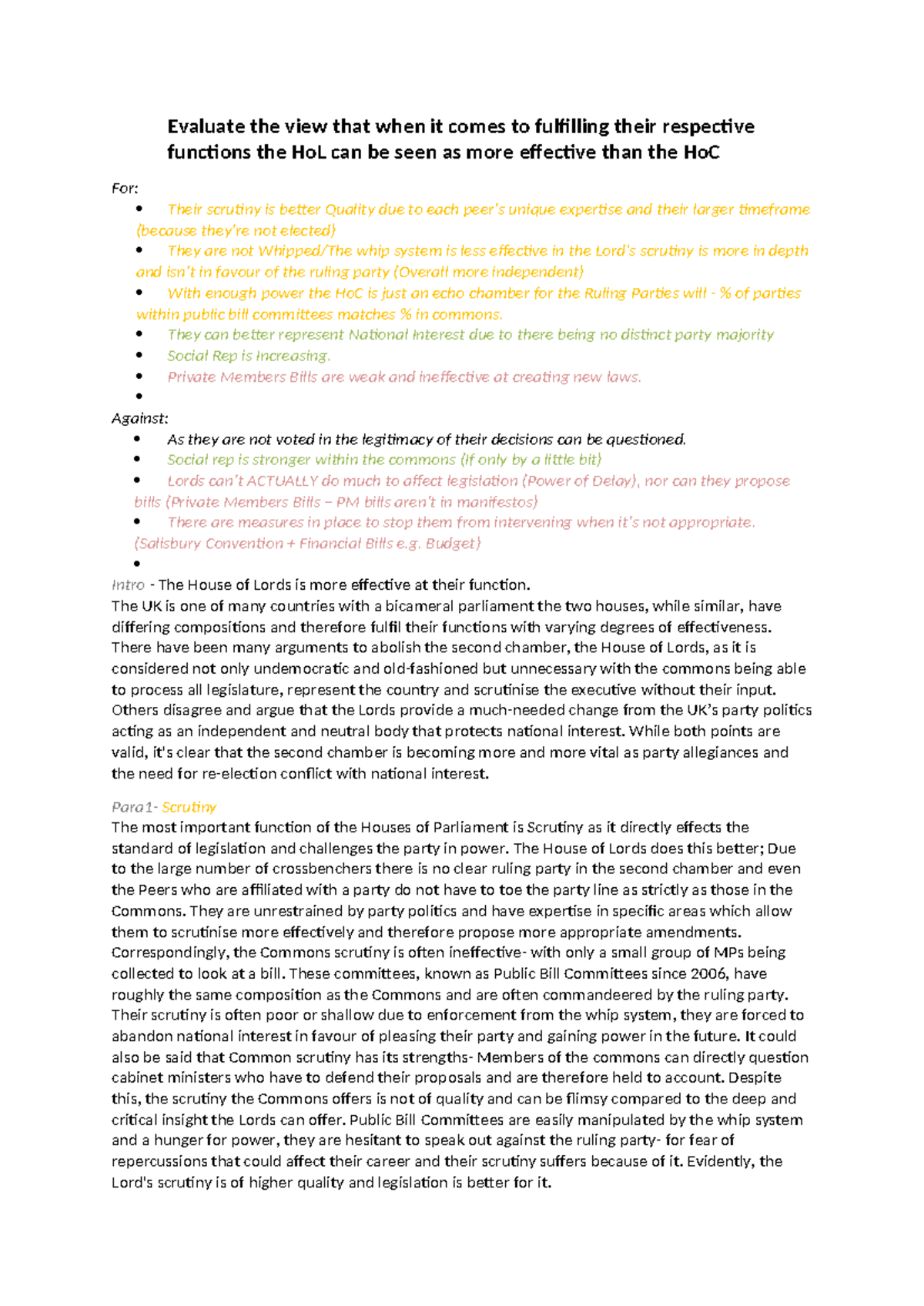 Ho L v Ho C Function Effectiveness Essay Evaluation - Studocu