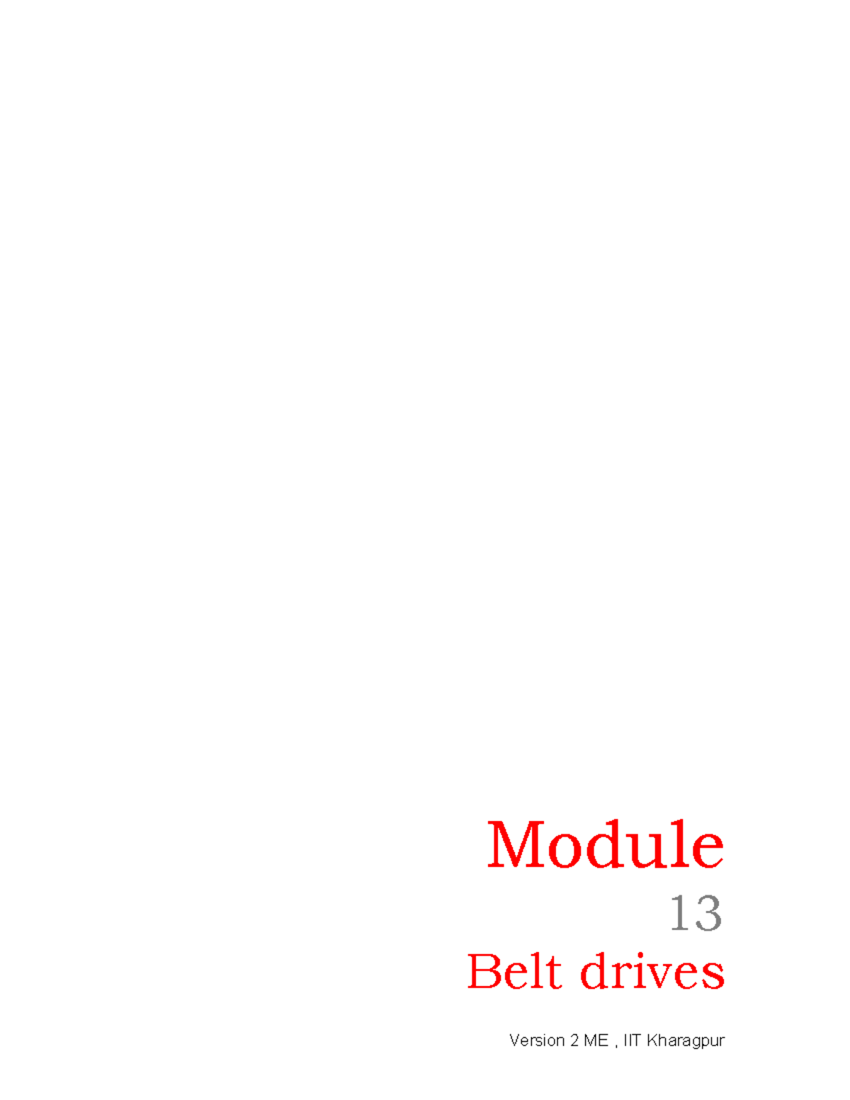 Belt Drives - Lecture Notes for Module 13: Key Concepts & Formulas ...