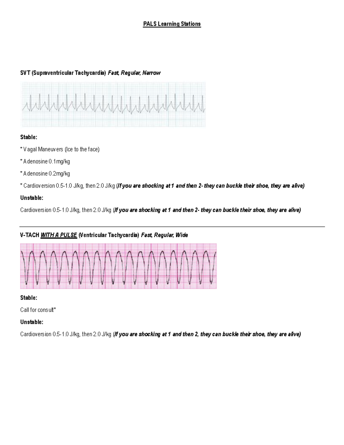 PALS.Learning - PALS Study Guide: Emergency Cardiac Interventions - Studocu
