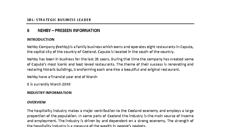 SBL: Strategic Business Leader Case Study on Neh Company Expansion ...