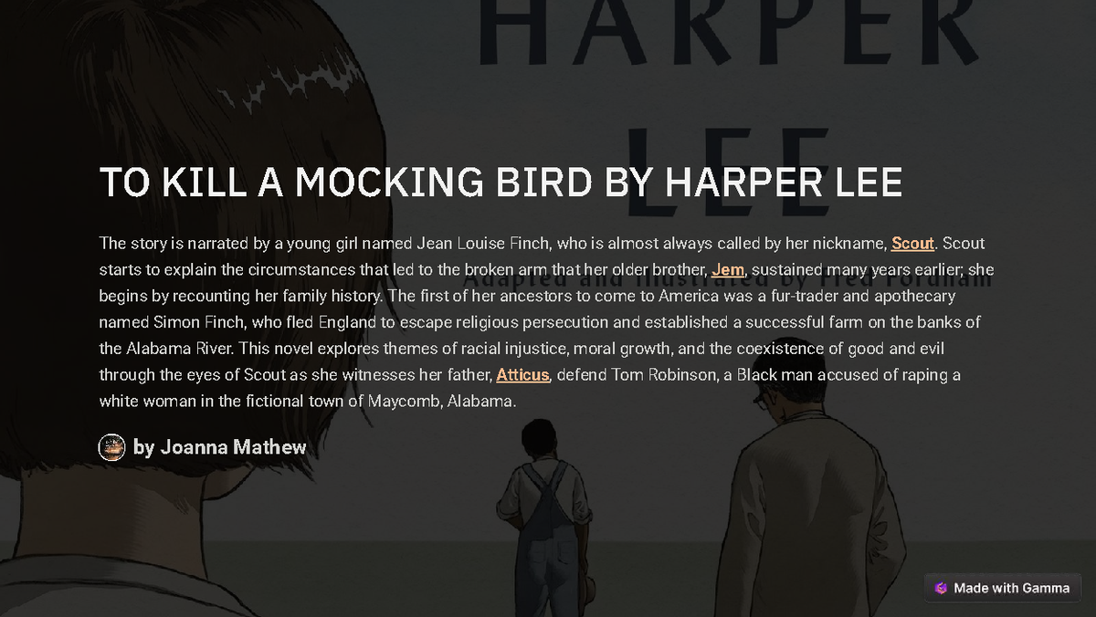 TO-KILL-A- Mocking-BIRD-BY- Harper-LEE presentation - TO KILL A MOCKING ...