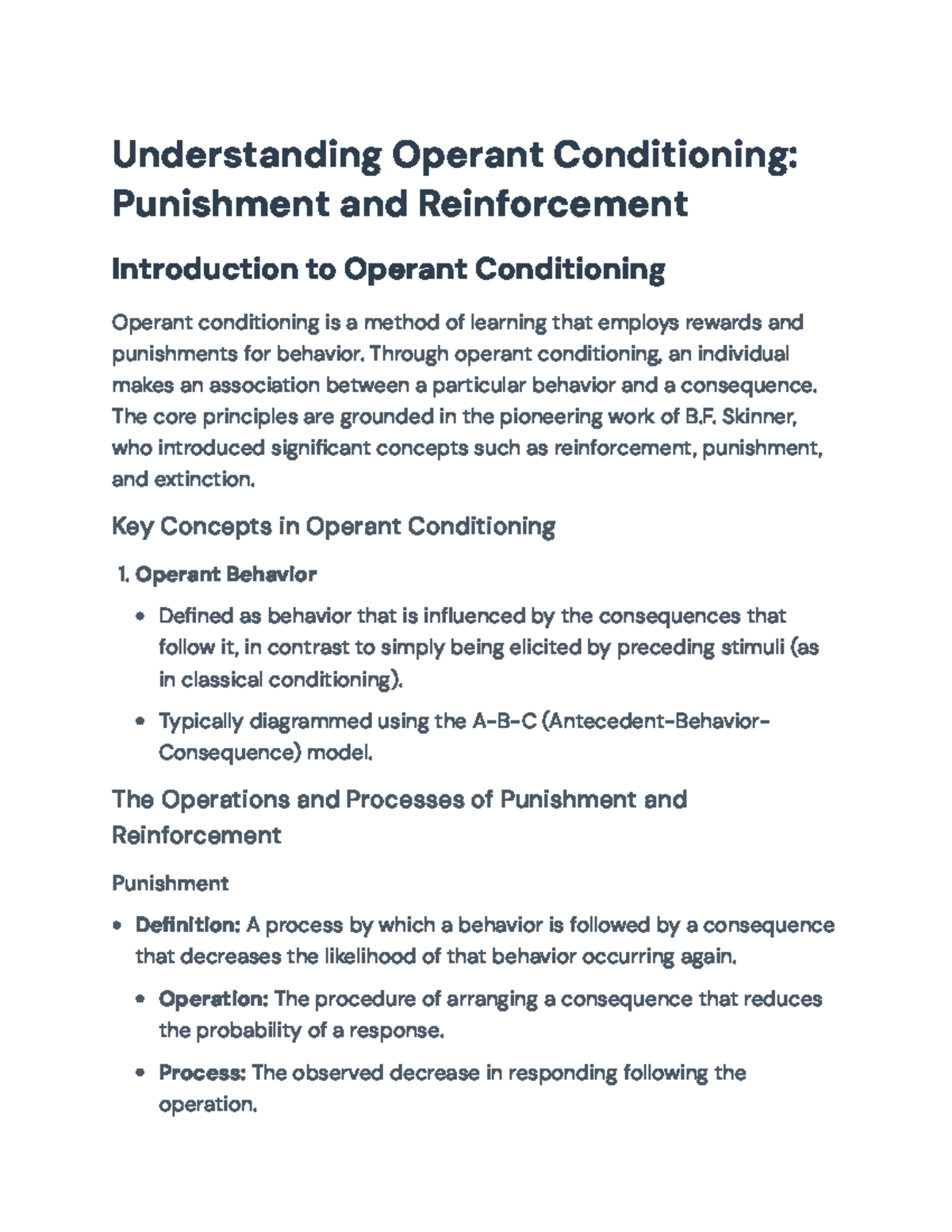 Understanding Operant Conditioning: Principles of Punishment ...