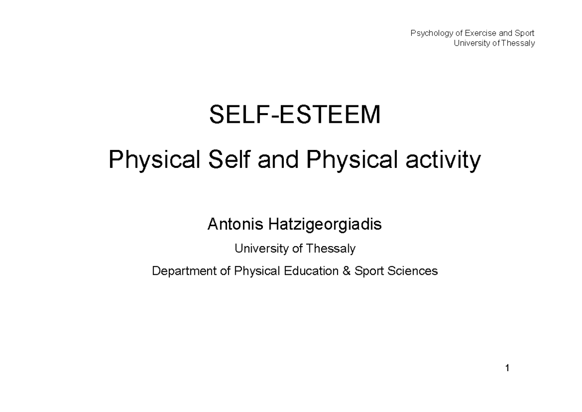 Foundations 3 physical self-esteem - University of Thessaly SELF-ESTEEM ...