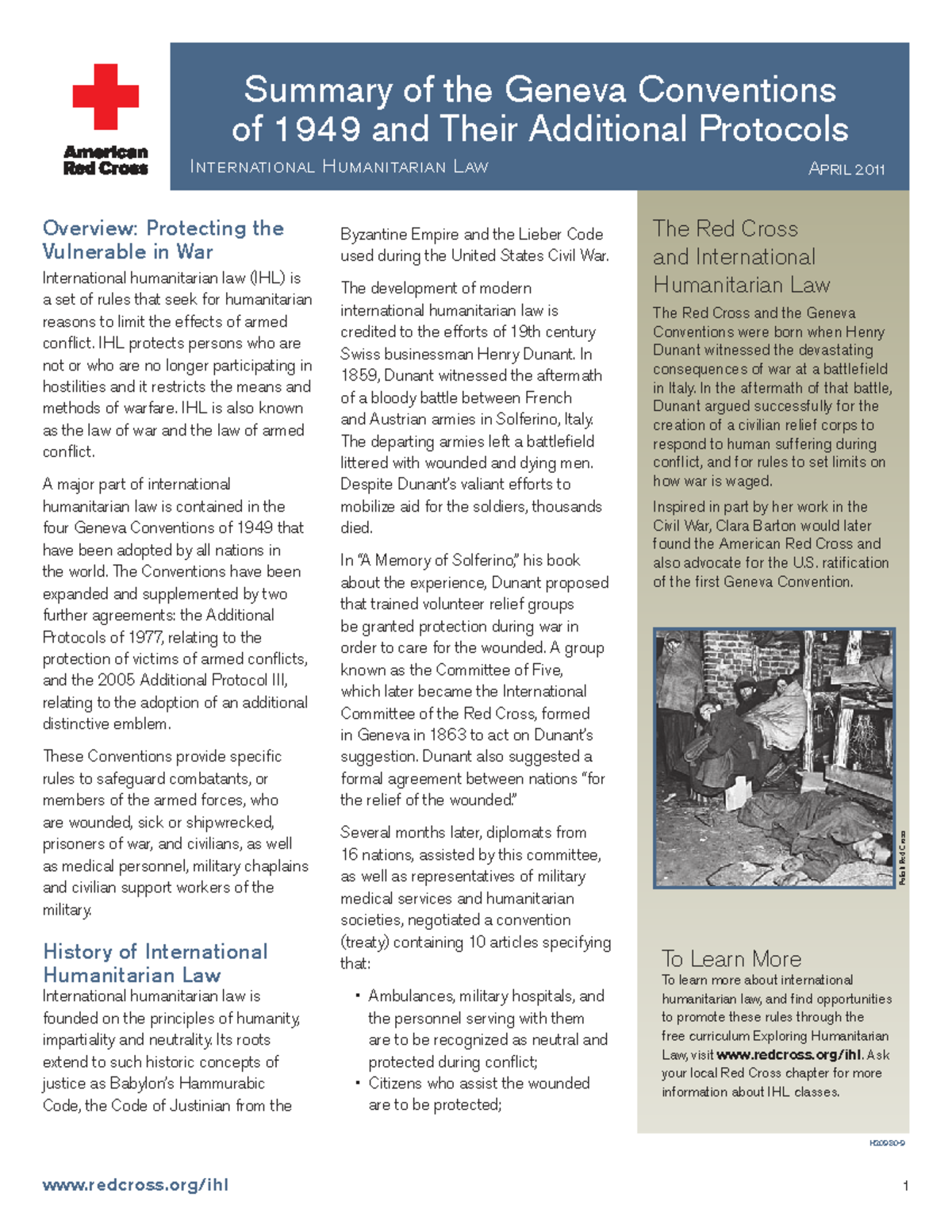 IHL Summary: Overview of the Geneva Conventions & Protocols - Studocu