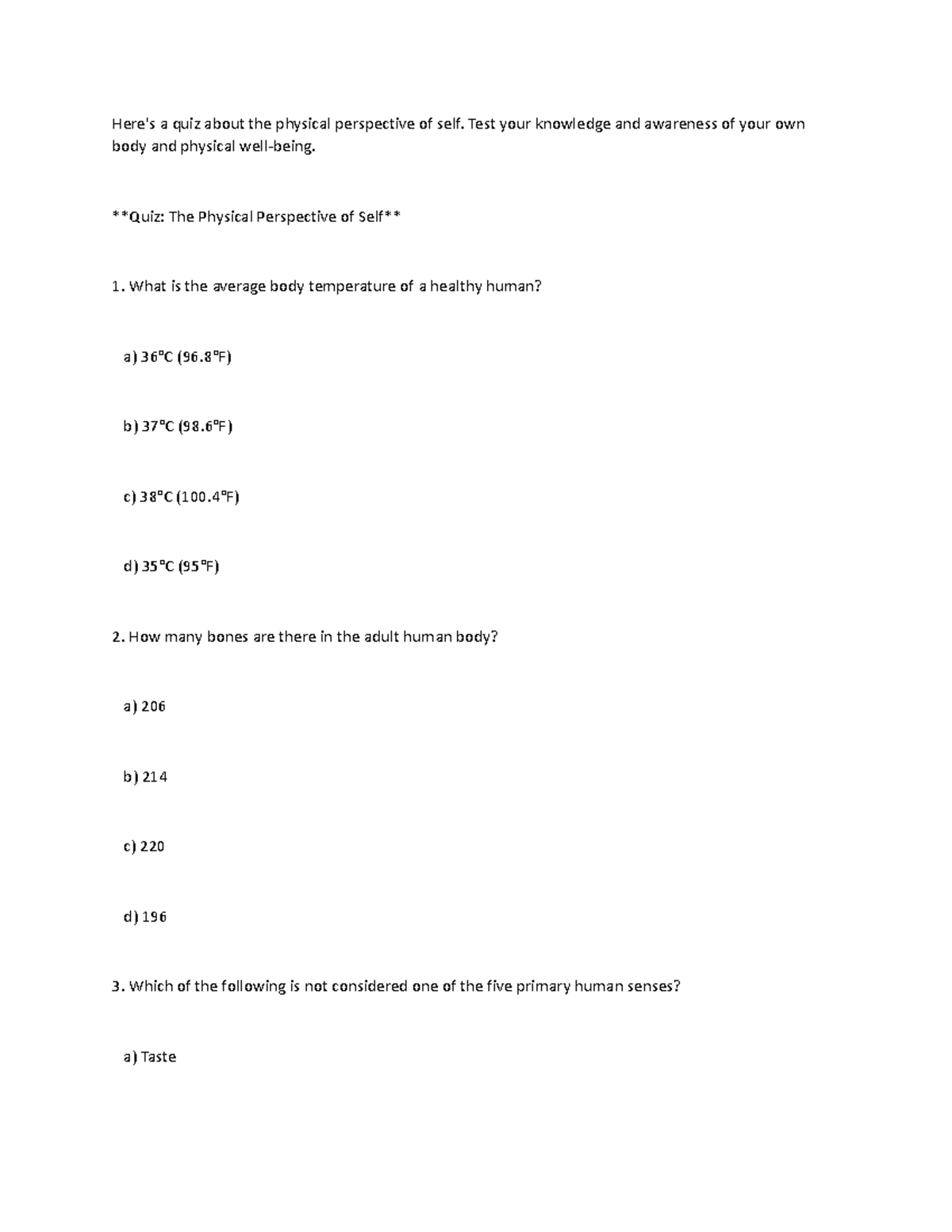 UTS3 - Understanding the Self Quizzes - Here's a quiz about the ...