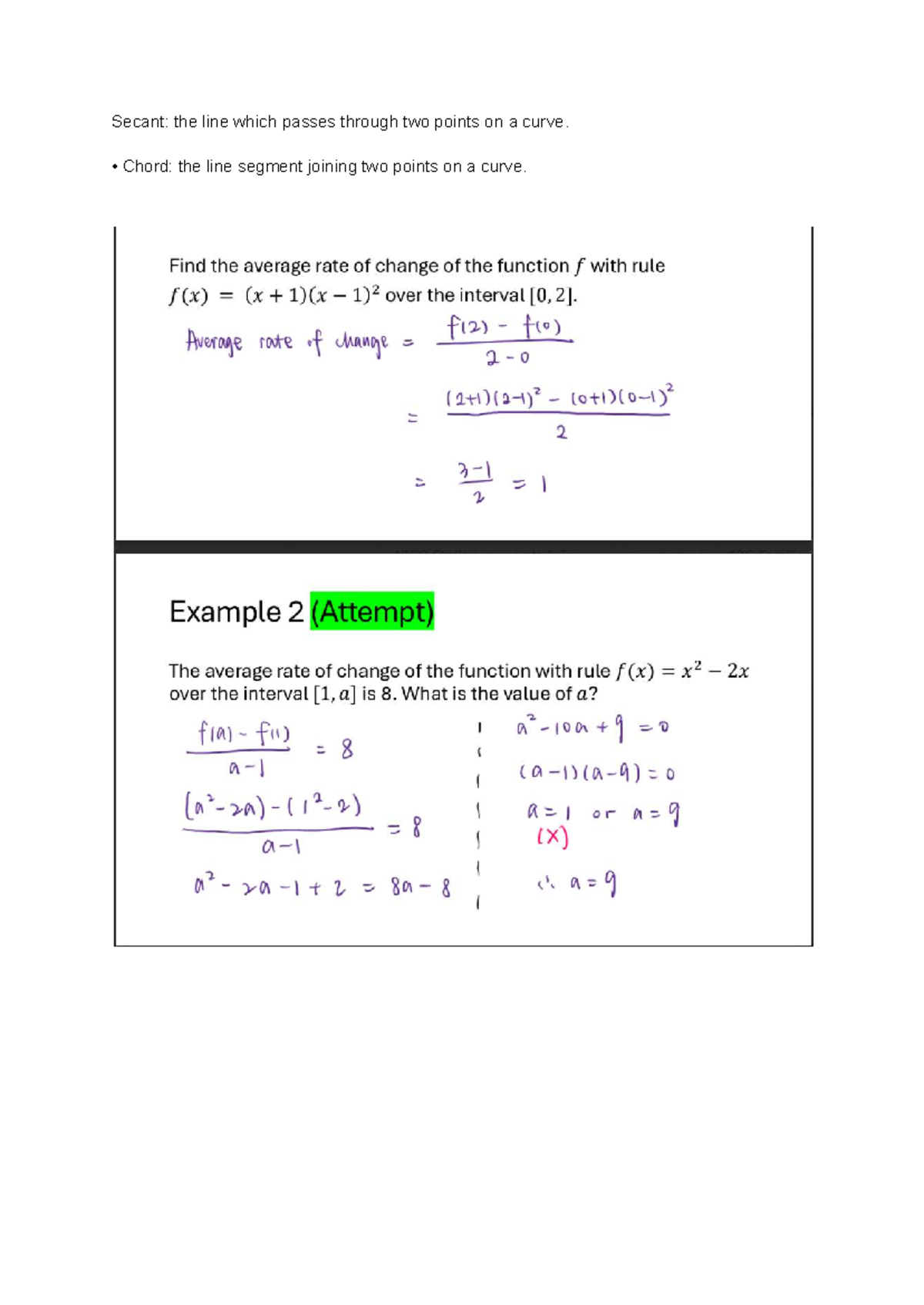 Methods cheat sheet - aaaa - Secant: the line which passes through two ...