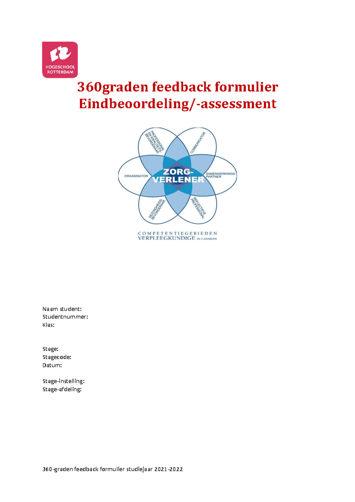 360 Graden Feedback Formulier voor Eindbeoordeling en Assessment ...