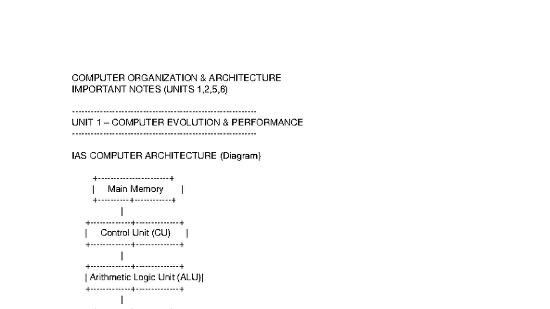 COA Important Notes: Key Concepts in Computer Organization ...