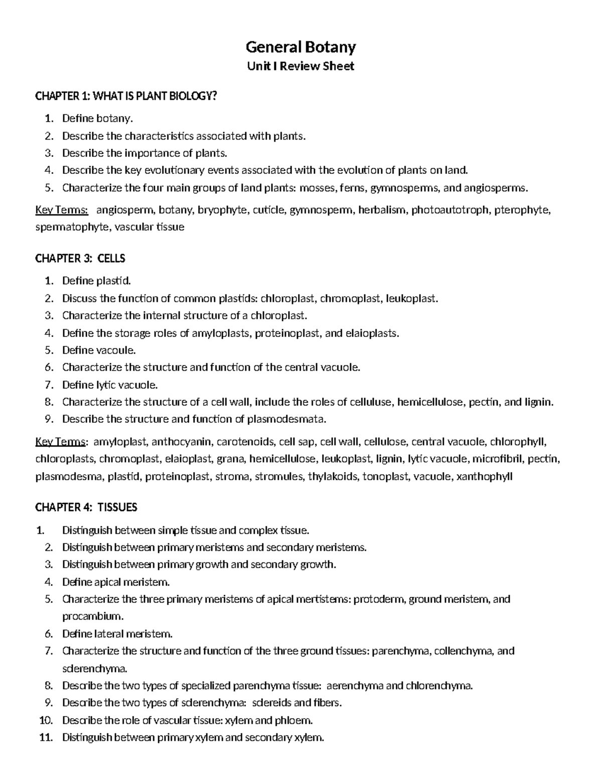 General Botany (BIO101) Chapter 5: Roots and Soils Overview - Studocu