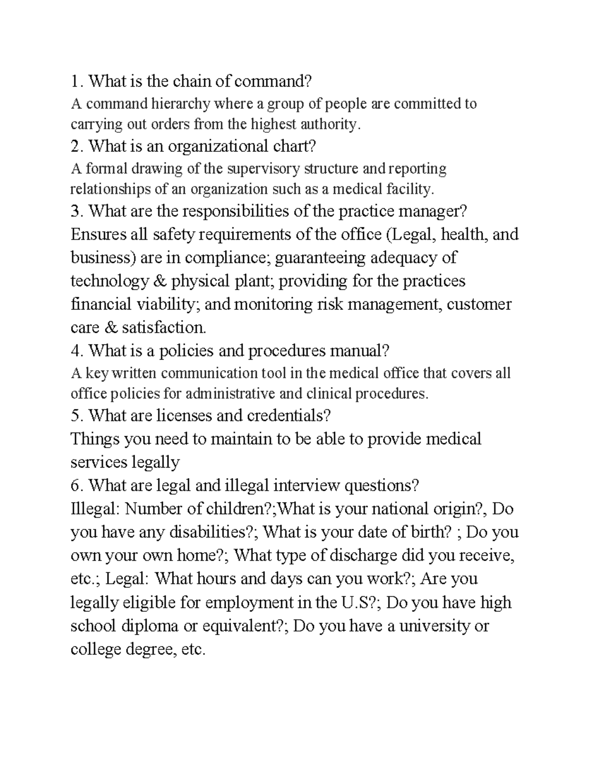 Course Codes and Exam Overview for CS501 Final Exam Preparation - 1. What is the chain of ...