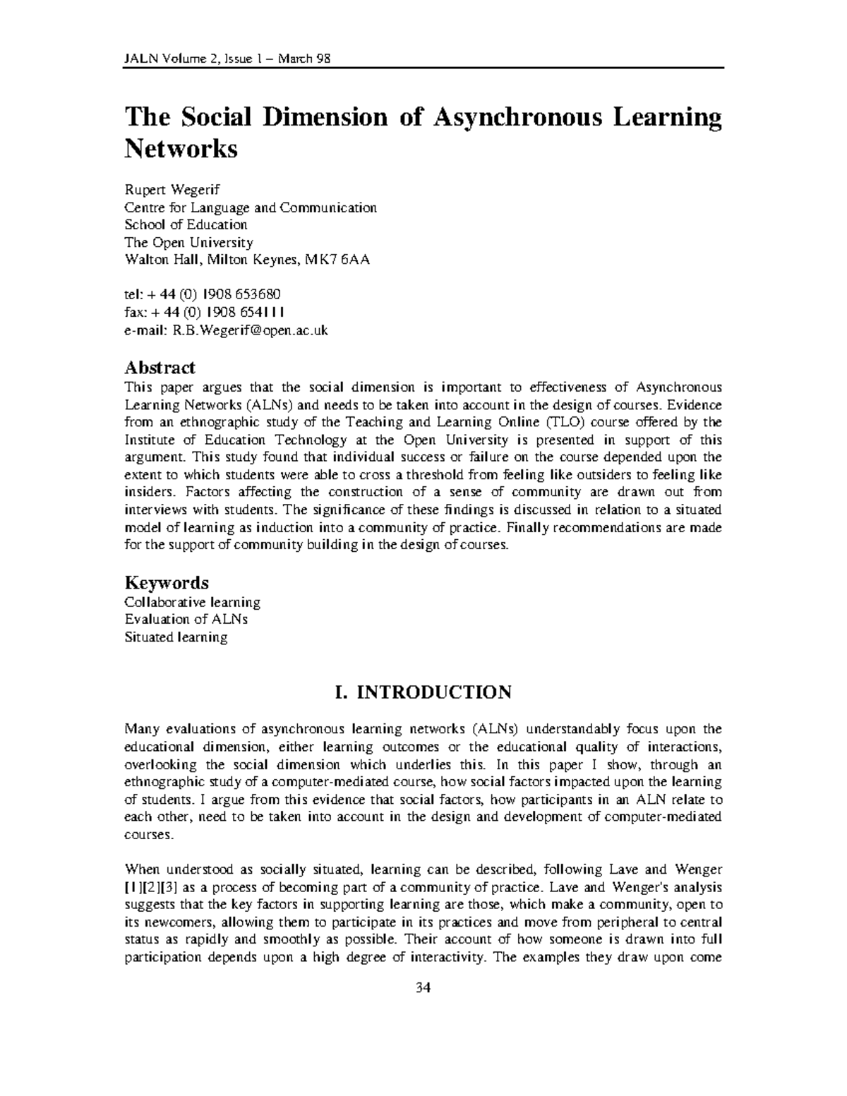 The Social Dimension of Asynchronous Lea - The Social Dimension of ...