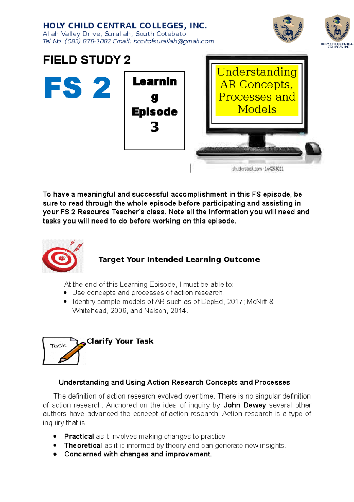 FS 2 Episode 3: Exploring Action Research Concepts, Processes & Models - Studocu