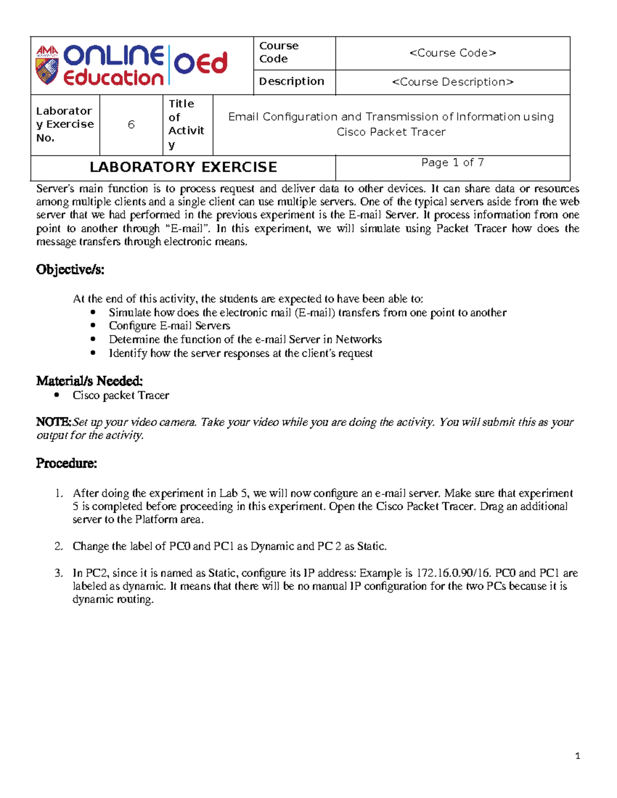 Raven May Pacturanan Week 011-Laboratory Exercise 006-Application Layer - Server’s main function ...