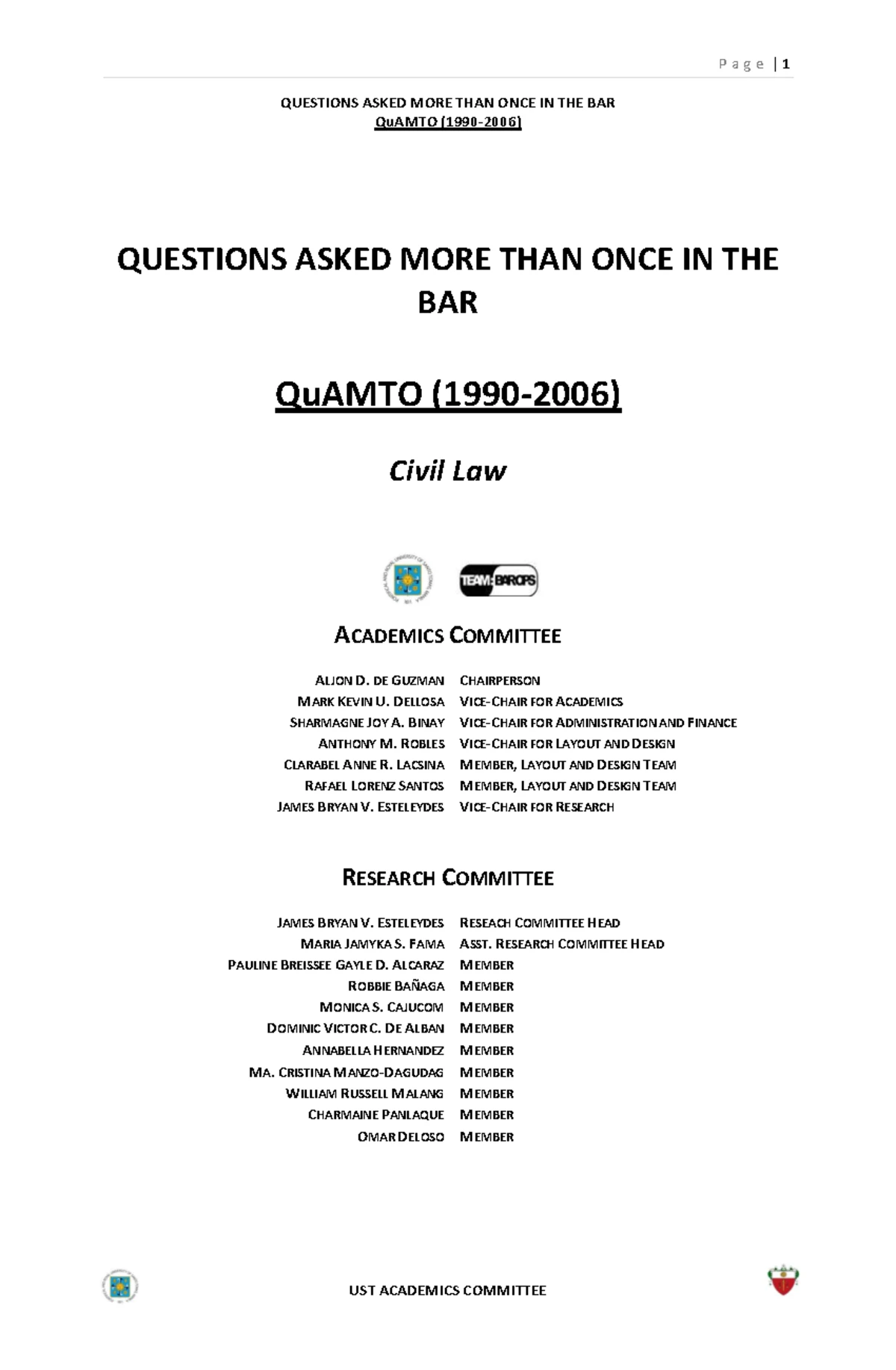 Guide How to Answer Bar Questions - Bar 101: A Guide on How to Answer ...