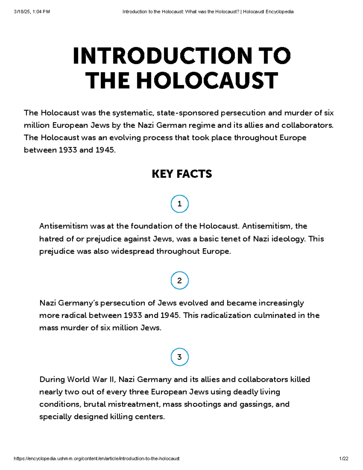 Introduction to the Holocaust: Key Facts and Historical Overview - Studocu