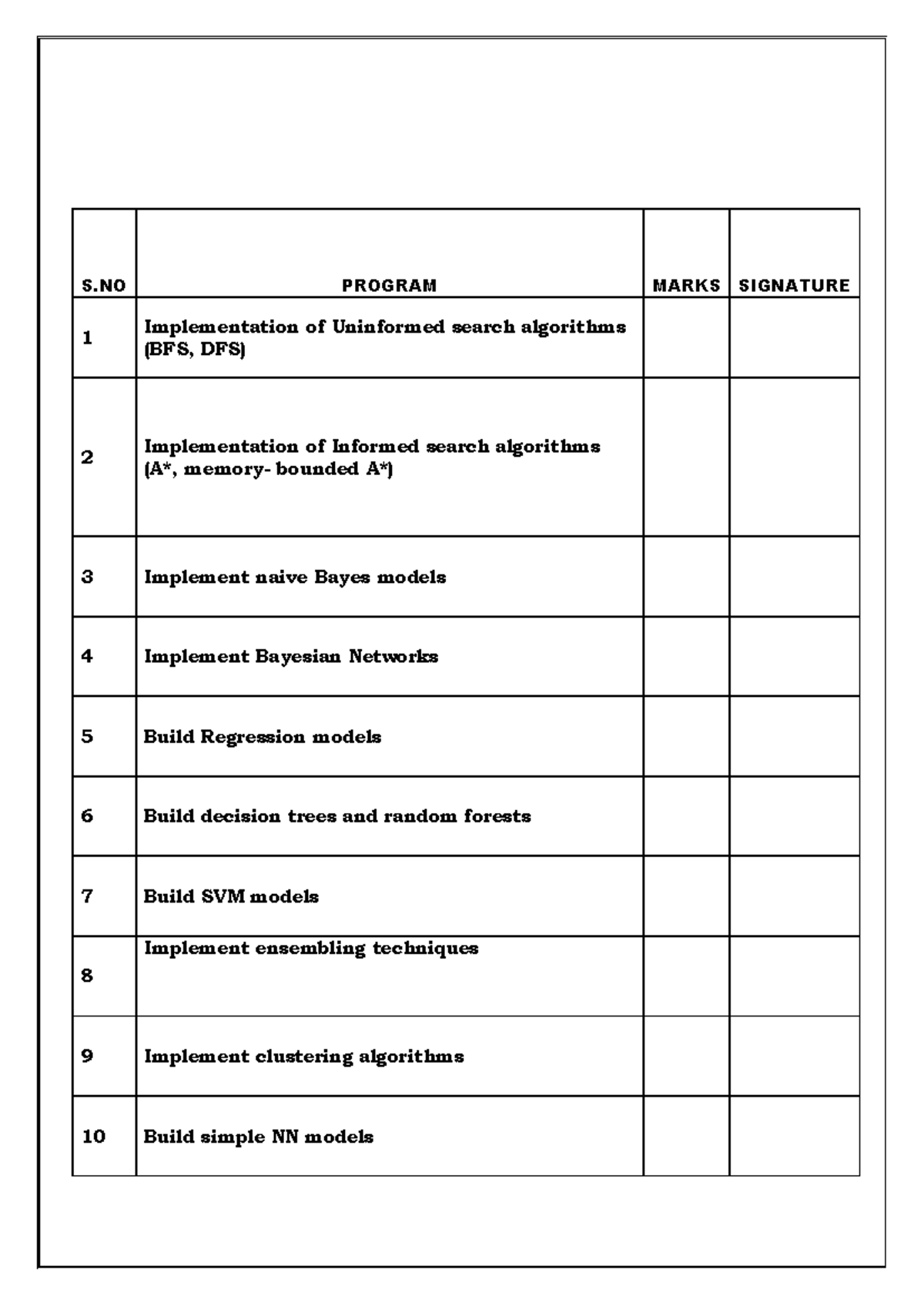 Final AI & ML Lab Record: Algorithms Implementation and Results - Studocu