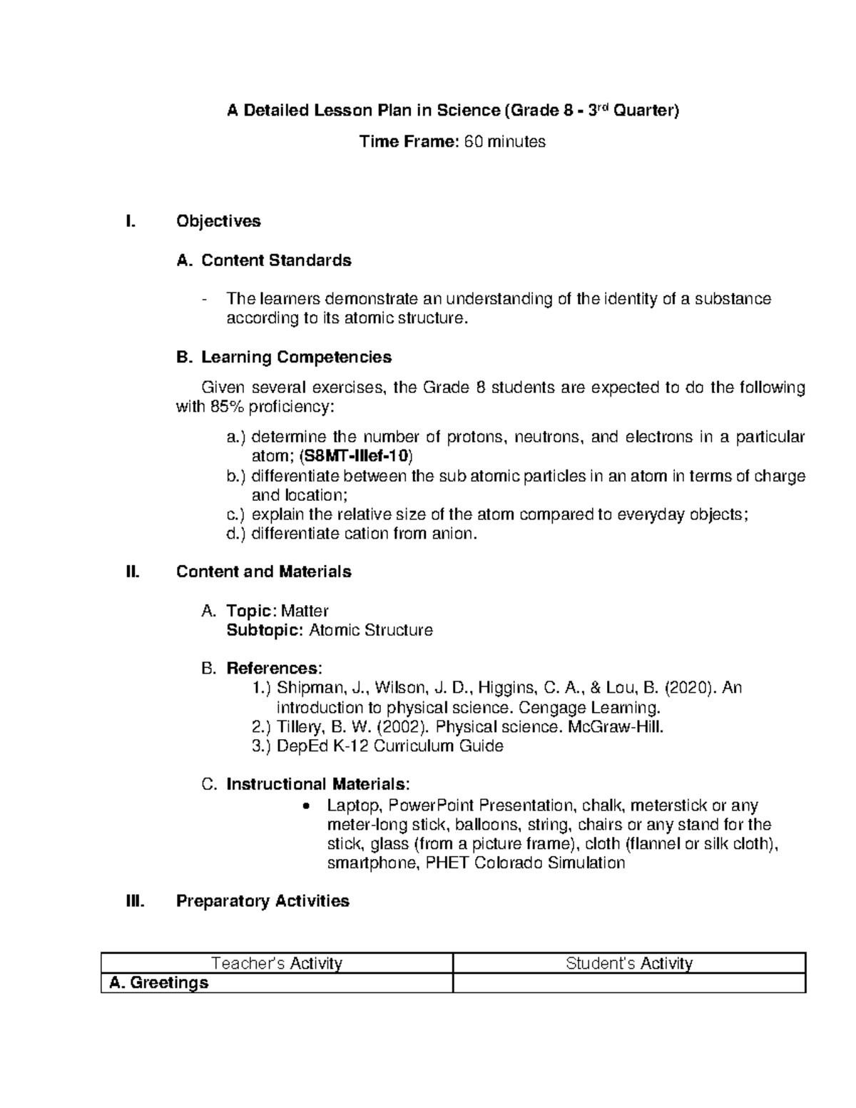 25479229 - lesson plan - A Detailed Lesson Plan in Science (Grade 8 ...