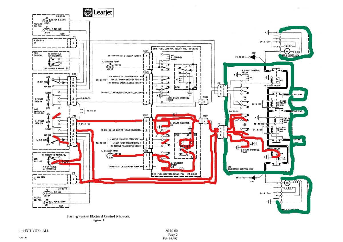 Arranque L S-GS: Learjet R IGN 8 START System Electrical Schematic ...