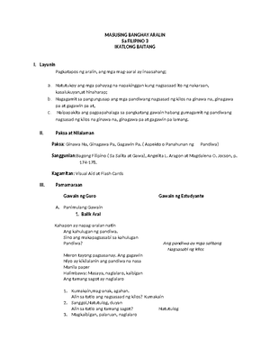 rubrics performance task - RUBRIKS SA PANGKATANG GAWAIN Mga Batayan 5 3 ...