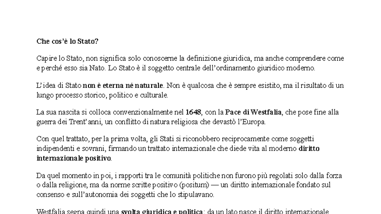 Appunti di Lezione: Comprendere lo Stato Moderno e la Sua Evoluzione ...