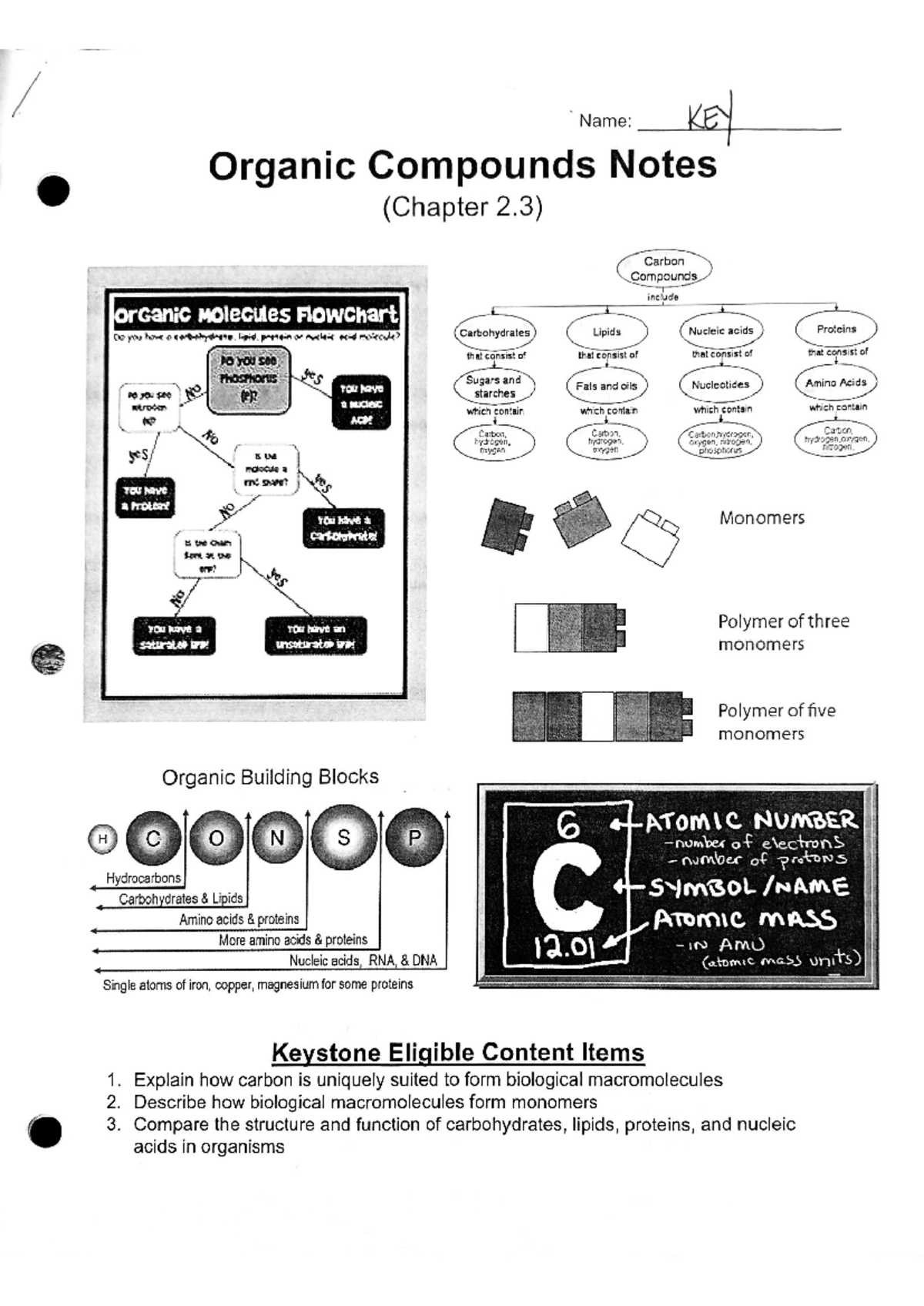 Final Exam Study Notes for ABC123: Organic Compounds Overview - Studocu
