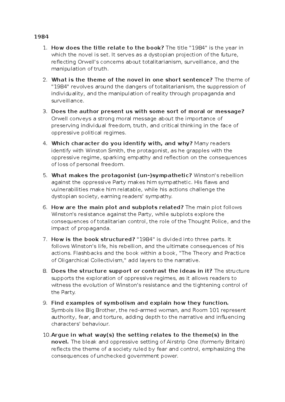 1984 by George Orwell: A Study of Dystopian Themes and Symbolism ...
