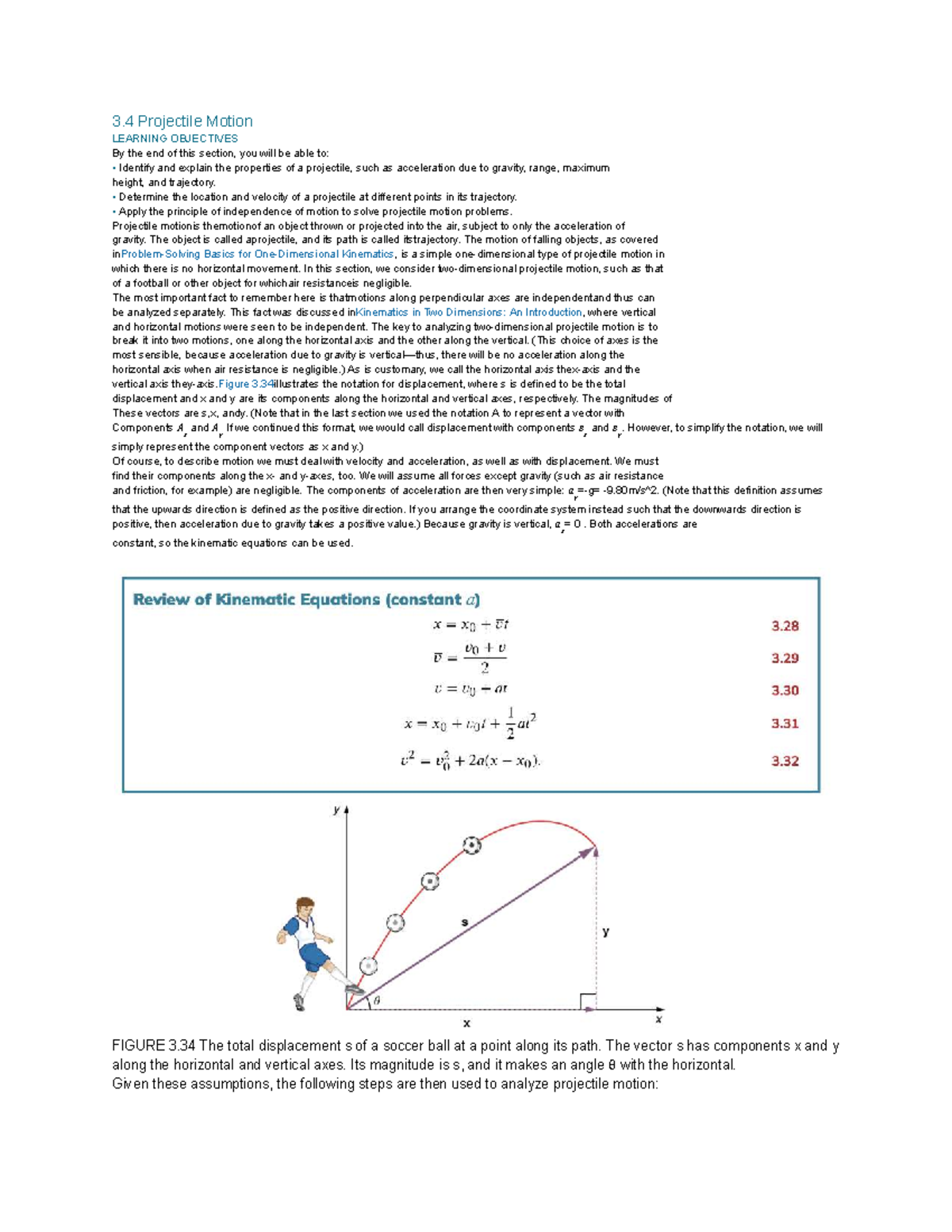 Projectile Motion Analysis - PHYS 3.4 Course Notes - Studocu