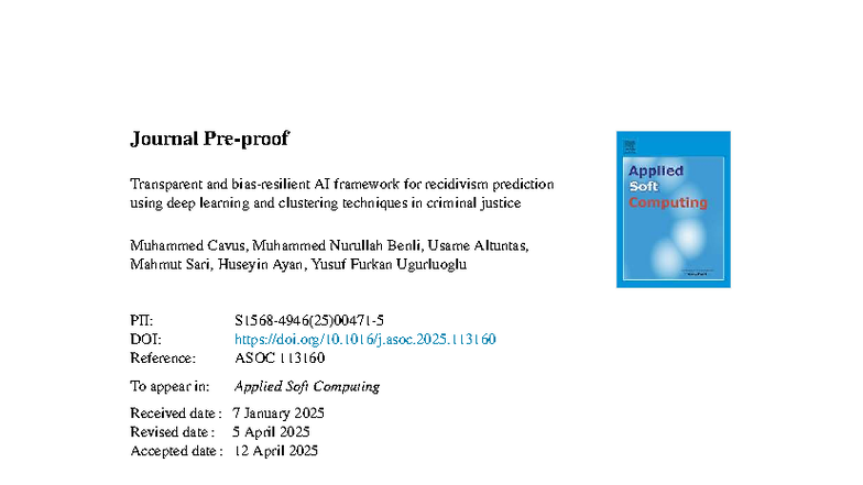 Transparent and Bias-Resilient AI Framework for Recidivism Prediction ...