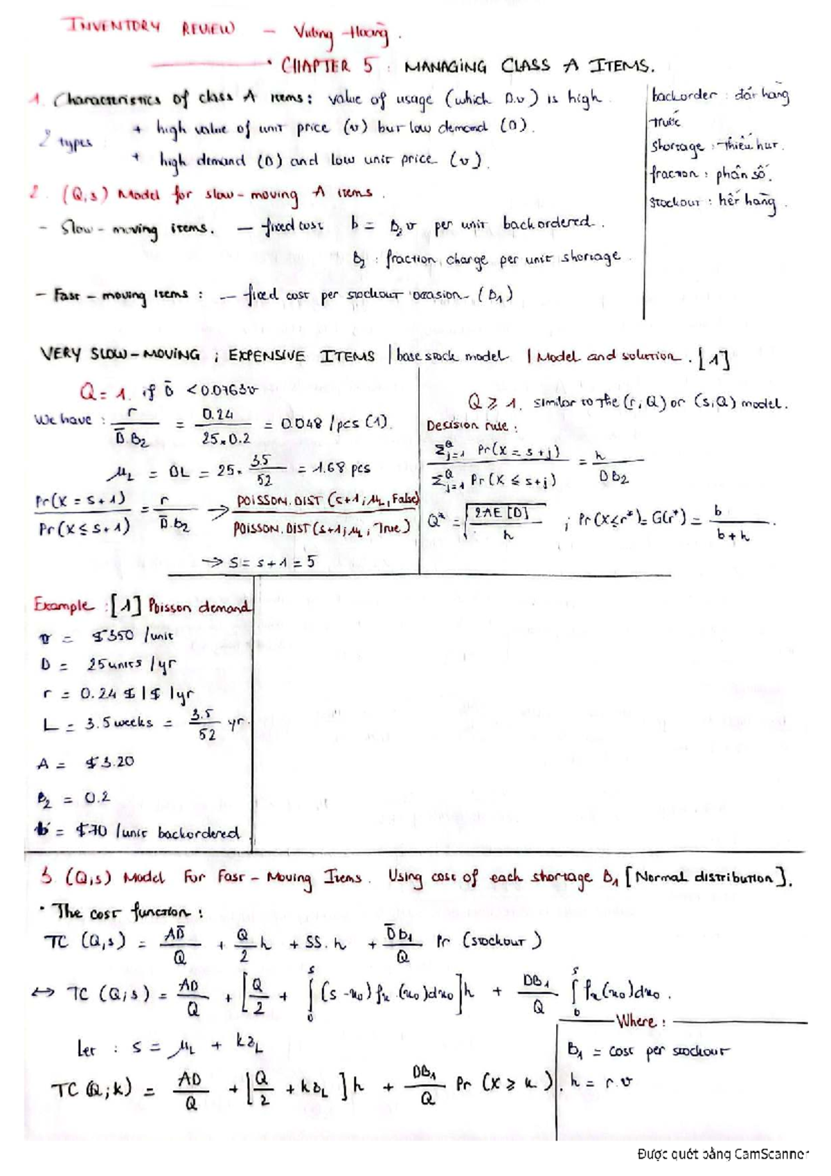 INVENTORY MANAGEMENT CHAPTER 5 & 6: CLASS A ITEMS & PERISHABLES - Studocu