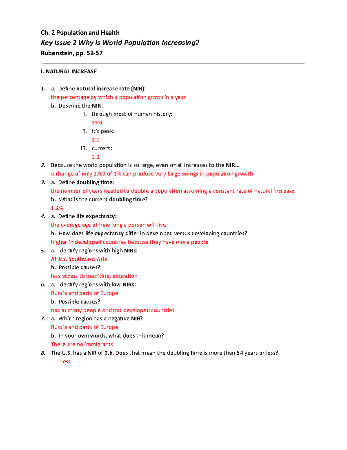 Chapter 2.2 AP Human Geography: Population Dynamics Explained - Studocu