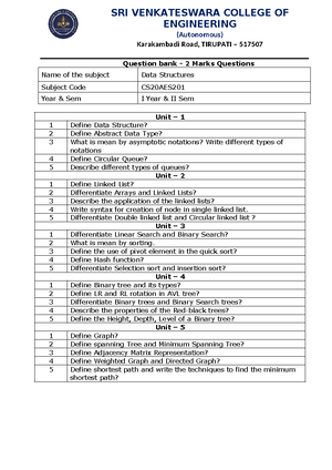 DS QP 10 marks-CSM -R20 - DS Model Question Paper-CSM-R20 - SRI ...